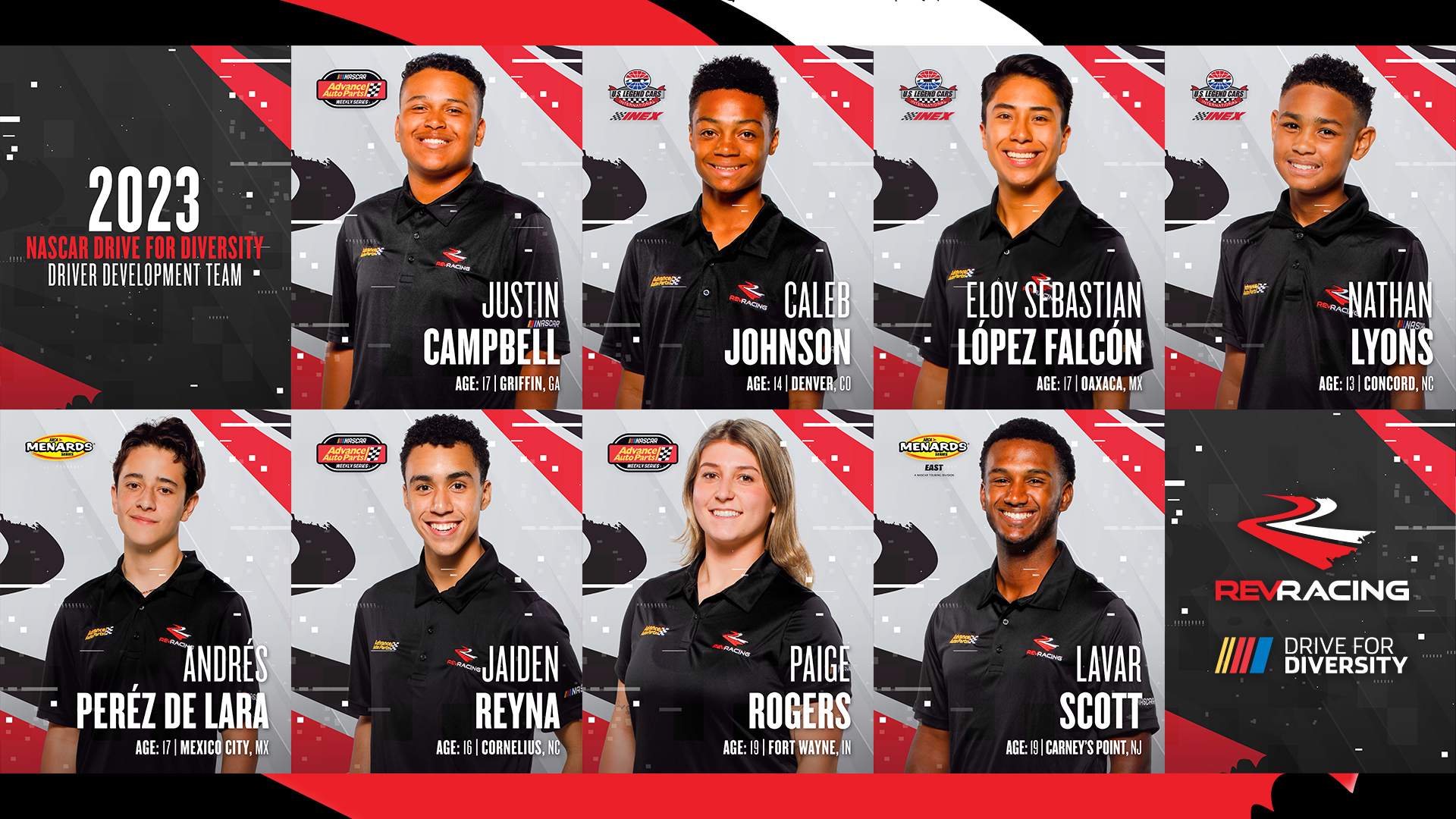 NASCAR and Rev Racing Reveal 2023 Drive for Diversity Driver ...